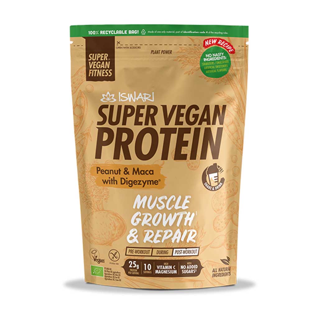 Super Vegan Protein Bio Cacahuete y Maca 400g - Iswari - Lifenatura